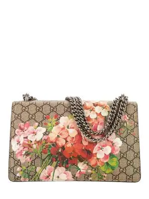 Gucci Small Gg Supreme Blooms Dionysus Shoulder Bag - Neutrals