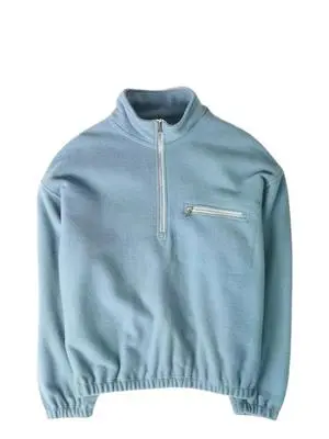 RIER Zip-up Polo Top - Blue