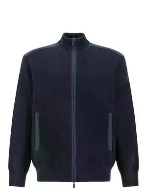 Paul & Shark Zip-up Sweater With Shoulder Detail - Blue
