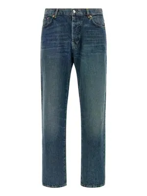 DEPARTMENT 5 Stone-washed Straight Leg Jeans With Contrast Stitching - Blue