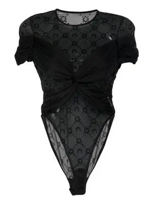 MARINE SERRE Draped Jersey Bodysuit - Black