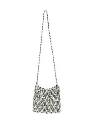SELF-PORTRAIT Crystal Embellishment Cross-body Bag - Silver