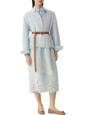 Fabiana Filippi Scalloped Embroidered Shirt - Blue
