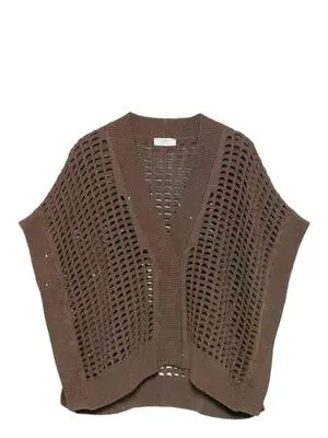 Peserico Open-knit Cardigan - Brown