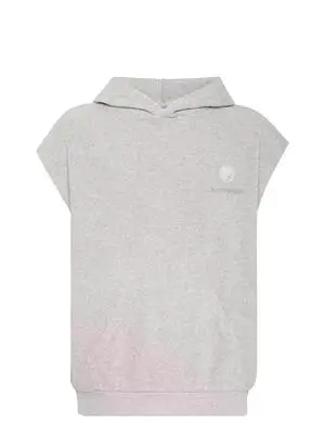 PLEIN SPORT Sleeveless Hoodie With Logo Patch - Grey