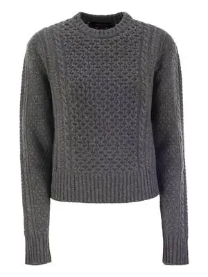 Fabiana Filippi Crew Neck Fisherman Knit Sweater - Grey