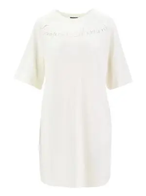 Emporio Armani Short Sleeve Appliqué Dress - Neutrals