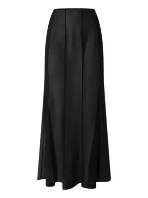 Pinko Long Skirt With Sheer Details - Black