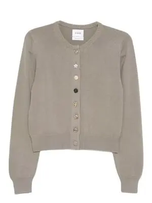 BARRIE Barrie Cotton And Cashmere Cardigan With Jewelled Buttons