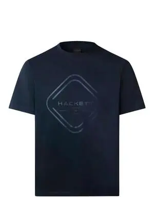 HACKETT Classic Fit Graphic-print Round-neck Cotton T-shirt - Blue