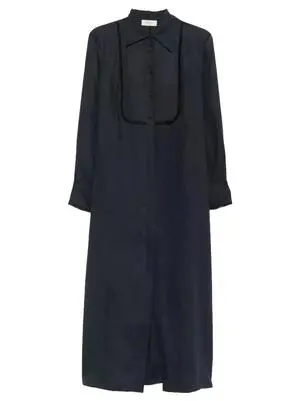 Agnona Ribbon Trim Shirt Dress - Blue
