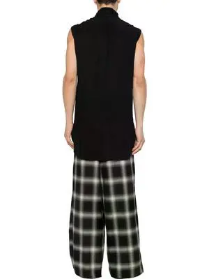 Yohji Yamamoto Sleeveless Tie Detailed Top - Black