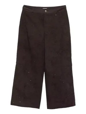 Liu Jo Floral Embroidered Sequined Trousers - Brown