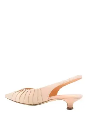 JULIE DEE Ruched Heeled Pumps - Neutrals