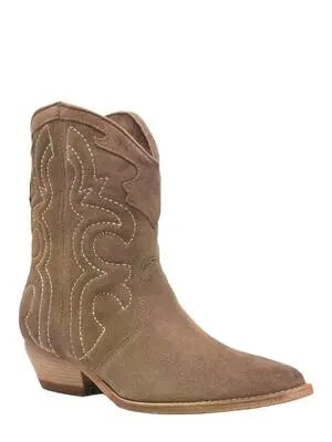 JULIE DEE Embroidered Cowboy Boots - Brown