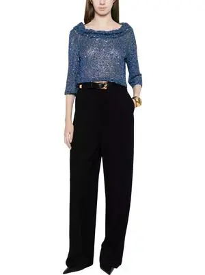 FELY CAMPO Embellished Sequin Blouse - Blue