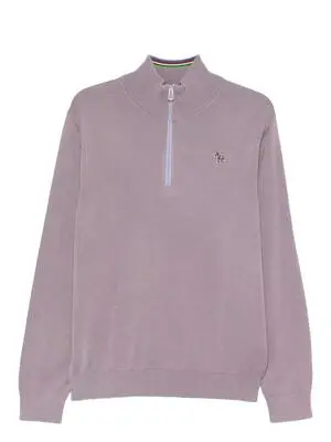 Paul Smith Half-zip Zebra Logo Sweater - Purple