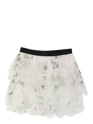 Max Mara Max Mara Tiered Ruffle Mini Skirt Neutrals