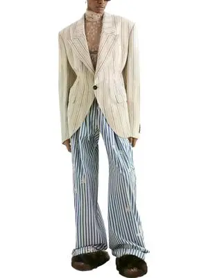 Dolce & Gabbana Single-breasted Pinstripe Jacket - Neutrals