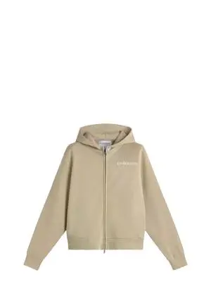LES HÉRITIERS Logo-detail Zip-up Hoodie - Neutrals