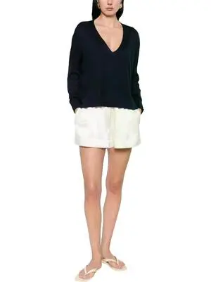 BEYOU V-neck Long Sleeve Sweater - Blue