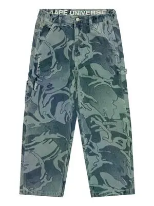 AAPE BY *A BATHING APE Graphic Pattern Jeans - Blue