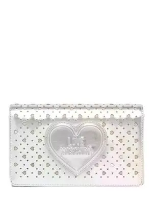 Moschino Heart Cut-out Clutch Bag - Silver