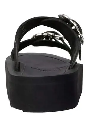 Moschino Platform Buckle Strap Sandals - Black