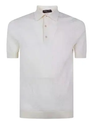 FILIPPO DE LAURENTIIS Textured Polo Shirt - Neutrals