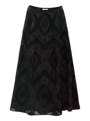 Agnona Jacquard A-line Maxi Skirt - Black