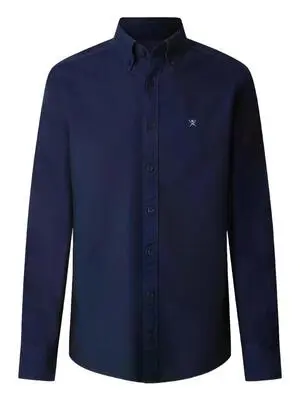 HACKETT Oxford Logo-embroidered Shirt - Blue