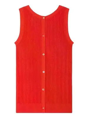Bonpoint Ribbed Knit Sleeveless Top - Red