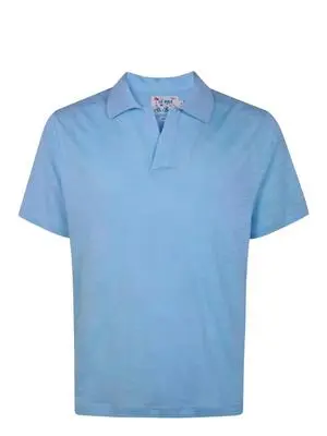 MC2 SAINT BARTH V-neck Linen T-shirt - Blue