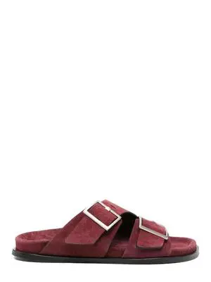 ALOHAS Alba Suede Buckled Sandals - Red