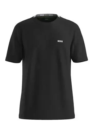 BOSS Embroidered-logo T-shirt In Cotton Piqu - Black