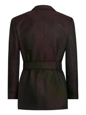 Dolce & Gabbana Double-breasted Jacket In Micro-pattern Jacquard - Red