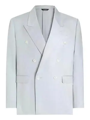 Dolce & Gabbana Shantung Viscose Double-breasted Jacket - Blue