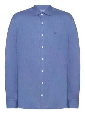 HACKETT Flannel-tape Shirt - Blue