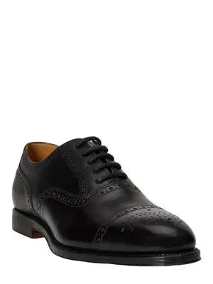 Polo Ralph Lauren Maestra Perforated Cap-toe Oxford Shoes - Black