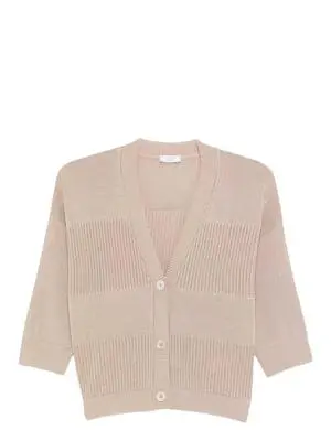 PESERICO Peserico V-Neck Ribbed Knit Cardigan