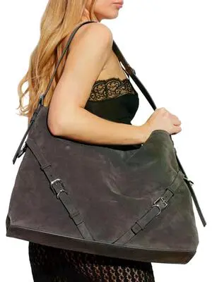 Givenchy Medium Voyou Bag Suede - Grey