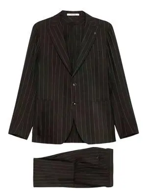 Tagliatore Striped Suit - Brown