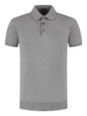 Kiton Ribbed-hem Polo Shirt - Grey