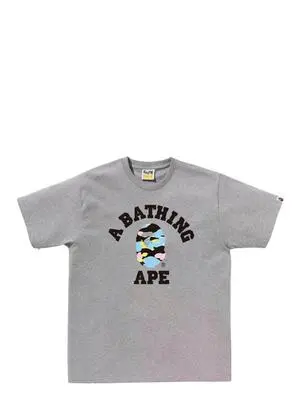 A BATHING APE Logo Print T-shirt Grey