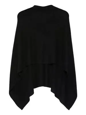 BEYOU Cashmere V-neck Poncho - Black