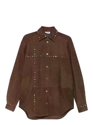 MOSCHINO Moschino Stud-Embellished Suede Shirt
