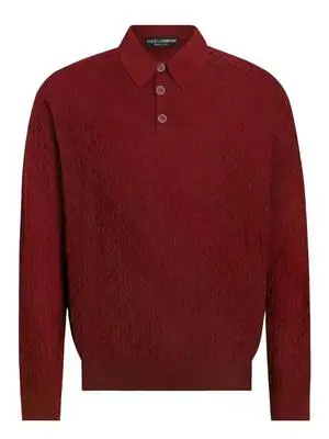 Dolce & Gabbana Micro-dot Stitch Polo Shirt Red