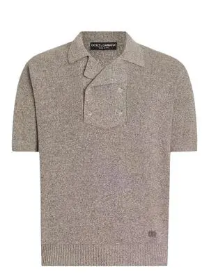 Dolce & Gabbana Cotton And Linen Polo Shirt - Neutrals