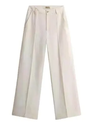 Woolrich Belt-loop Pressed-crease Trousers - White