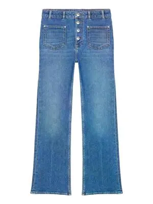 Maje Maje Buttoned-Down Pocket Jeans Blue